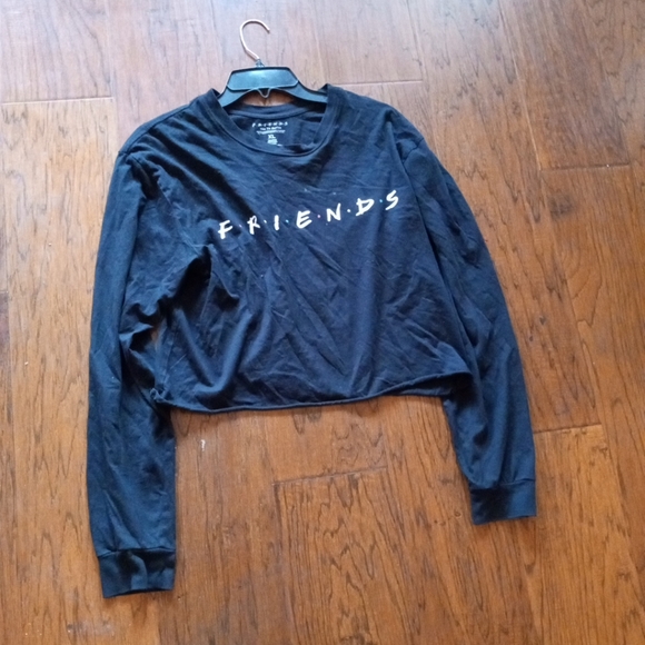 FRIENDS | Tops | New Friends Tv Series Xl Black Long Sleeve Crop Top ...